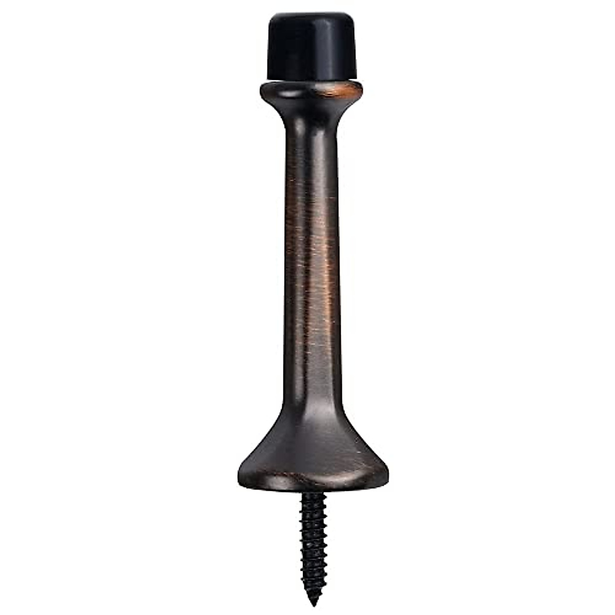 Triumph Hardware 3" inch Heavy Duty Solid Rigid Door Stop with Soft Rubber Tip, Zinc Metal Solid Door Stopper Protect Wall & Door, (Oil-Rubbed Bronze)