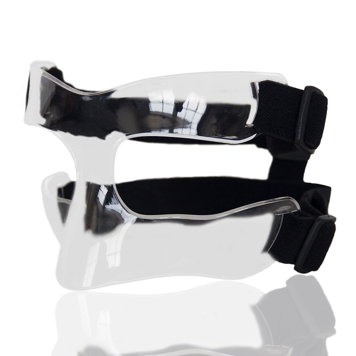Team Sports Face Guard Shatterproof Nose Guard for Basketball, Baseball,Softball，Adjustable Face Shield Protect Face and Nose from Injuries,Clear, One Size