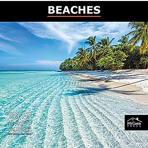 MICASA Beaches 2023 Hangable Monthly Wall Calendar | 12" x 24" Open | Thick & Sturdy Paper | Giftable | Beautiful Tropical Scenic Vacation Nature Photography