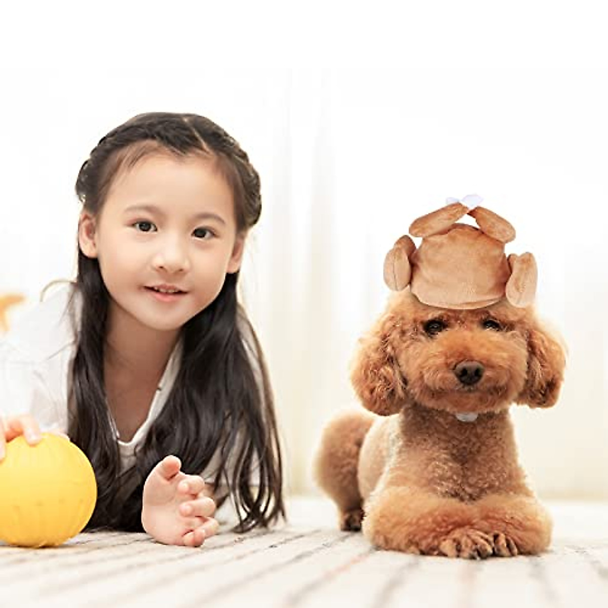 Cat Pet Thanksgiving Turkey Hat for Halloween Thanksgiving Costumes Hat Small Dog Drumstick Hat for Accessories and Party Favors.