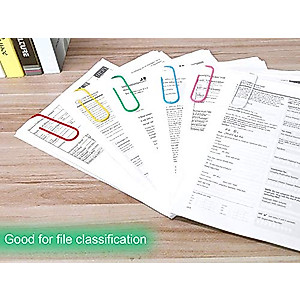 Super Large Paperclips Colored Jumbo - Coideal 30 Pack 4 Inch XL Mega Paper Clips Holder Vinyl Coated Assorted Color, Multicolored Giant Big Sheet Holder for Files, Office Supply (10 cm)