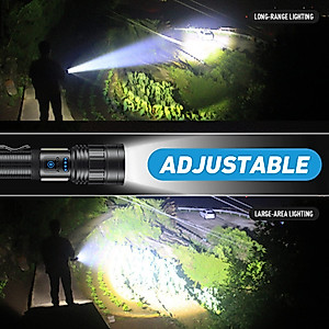 BERCOL Rechargeable Flashlights High Lumen, 990,000 Lumens Super Bright Magnetic Flash Light, 7 Modes with Cob Work Light, Powerful Led Flashlight with Holster for Camping, Emergencies, Home