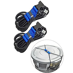 Taruimoo (2 Pack Close Trash Can Lock Fits Animals, Raccoons, Bungee Cord Heavy Duty Large Outdoor Garbage Lid Lock (Trash Can NOT Included)…
