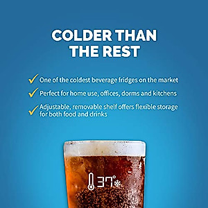 NewAir Mini Fridge Beverage Refrigerator and Cooler, Free Standing Glass Door Refrigerator Holds Up To 60 Cans, Cools to 37 Degrees Perfect Beverage Organizer For Beer, Wine, Soda, and Pop