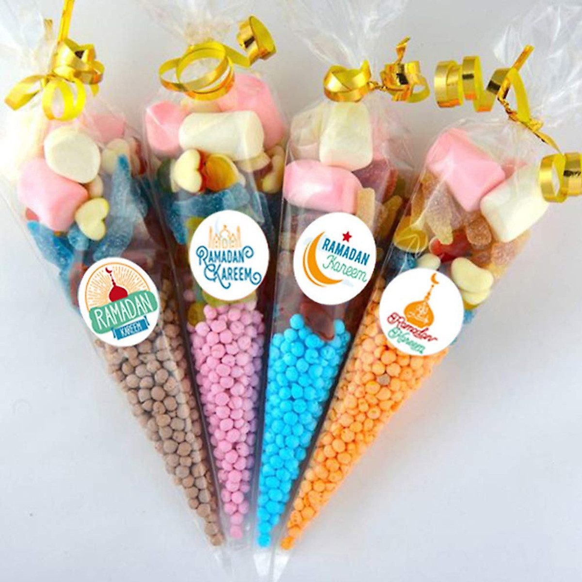 Kisangel 120pcs Eid Mubarak Stickers Ramadan Sticker Set Gift Sticker Adhesive Seal Stickers Ramadan Decorations