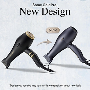Bio Ionic GoldPro Hair Dryer, Blue, Moisturizing Heat Technology & 24K Gold MX, Ultra-Powerful 1875W AC Motor, Lightweight Blow Dryer with Ergonomic Handle, Multi-Speed Professional Hair Dryer