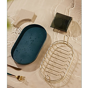 Qulable Dish Rack Drainer with Removable Tray Mini Sink Dish Strainers Drying Rack Drainers Tableware Organizer Waterproof for Kitchen Counter Top(Green)