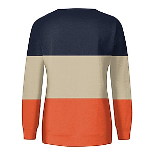 LRMQS Womens Crewneck Long Sleeve Sweatshirt with Kangaroo Pocket Solid Color Pullover Sweatshirts Fall 2023 Fashion Shirt