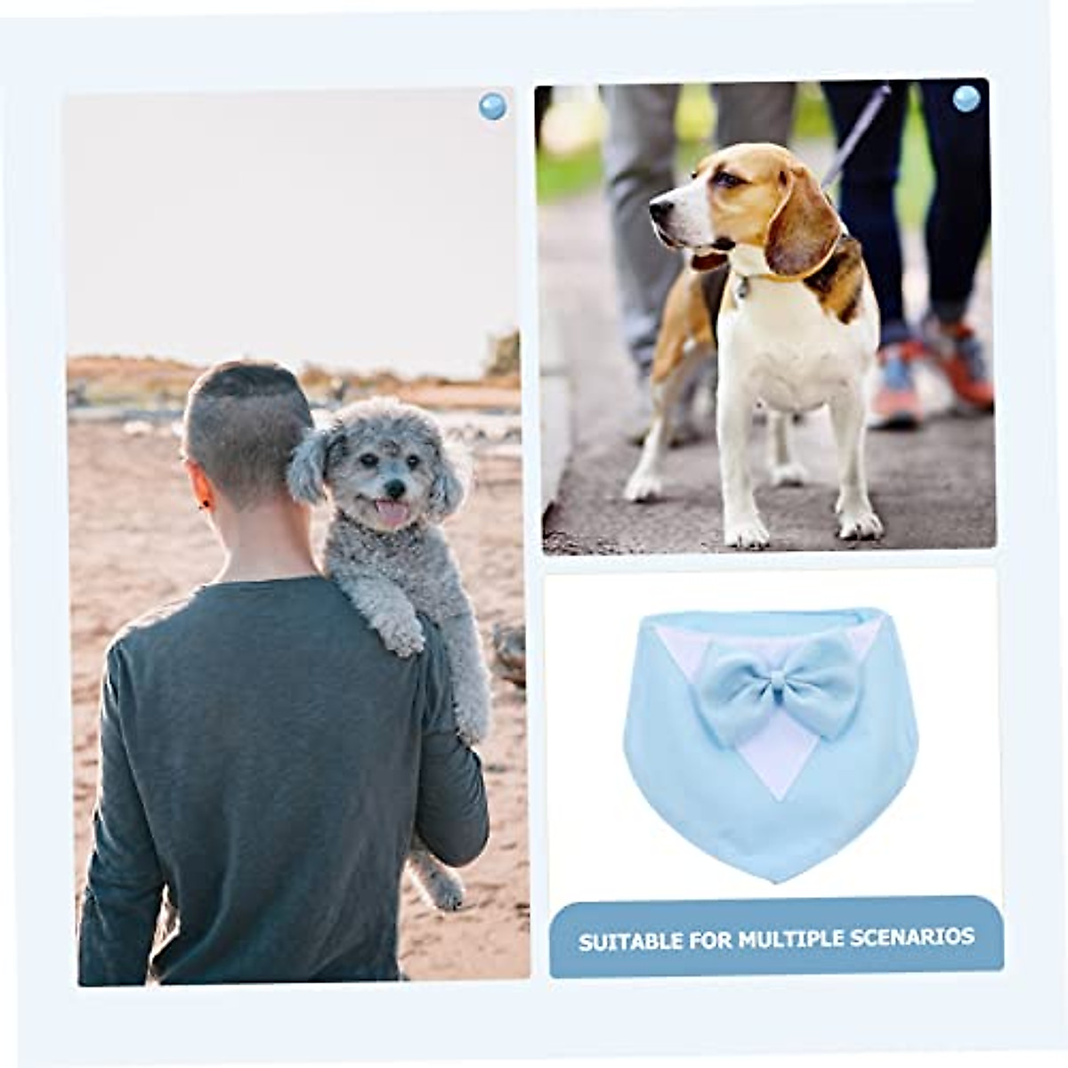 Mipcase 3pcs Decorative Tuxedo Pets Kerchief Valentines Cat Adjustable Holiday Cool Cats Kitten Small Tie Dogs Puppy Towel Scarf Bibs Washable Delicate Dog Large Suit Collar Bow Bandana