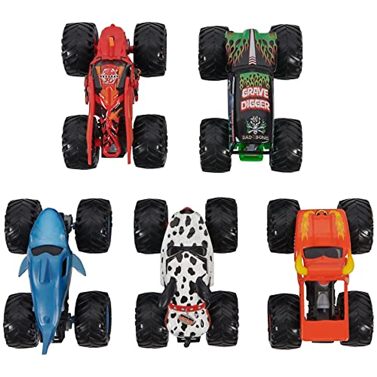 Monster Jam, Official Pit Party 5-Pack of 1:64 Scale Monster Trucks, Kids Toys for Boys and Girls Ages 3 and Up