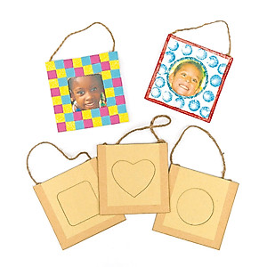 Baker Ross E7573 Mini Hanging Craft Photo Frames - Pack of 12, Creative Art and Craft Supplies for Kids to Make and Decorate