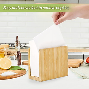 Napkin Holder Bamboo Vertical Napkin holder Wooden Napkin Holder, Natural Bamboo Wood Strong and Waterproof, Napkin Holder For Table, Kitchen and Countertops