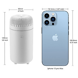 Car Diffusers for Essential Oils, Portable Humidifiers, Office Humidifiers Car Humidifier, 7 Color Car Essential Oil Diffuser, Mini Diffuser Car Oil Diffusers, USB Humidifier for Rooms (White)