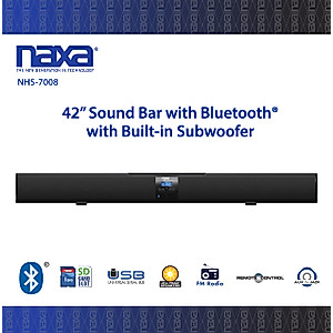 Naxa Electronics NHS-7008 42-Inch Wireless Sound Bar with Bluetooth and Built-in Subwoofer