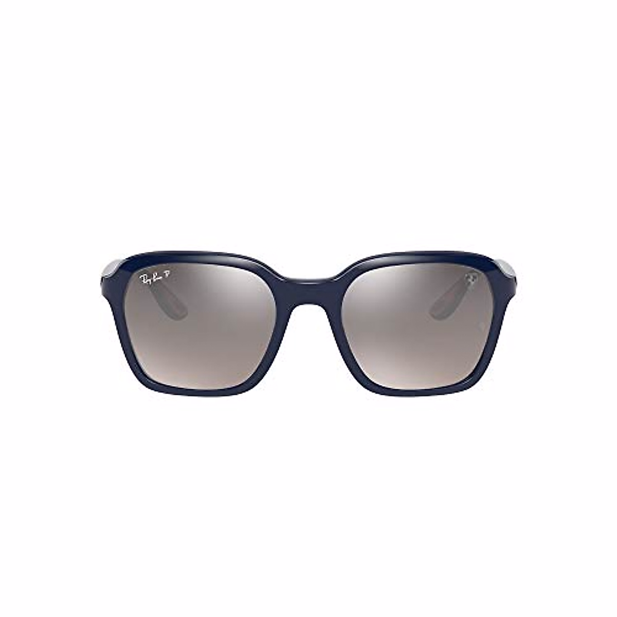 Ray-Ban Rb4343m Scuderia Ferrari Collection Square Sunglasses, Blue/Grey Mirrored Grey Gradient Polarized, 52 mm