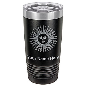 LaserGram 20oz Vacuum Insulated Tumbler Mug, Flag of Argentina, Personalized Engraving Included (Black)