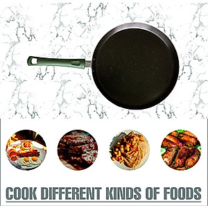 CHEFS 10'' Granite Coating Aluminum Crepe Pan | PFOA Free Nonstick Pan | Great Skillet for Omelette and Crepes | Works with All Heat Sources | Dishwasher Safe Pancake Pan Cookware (Green)