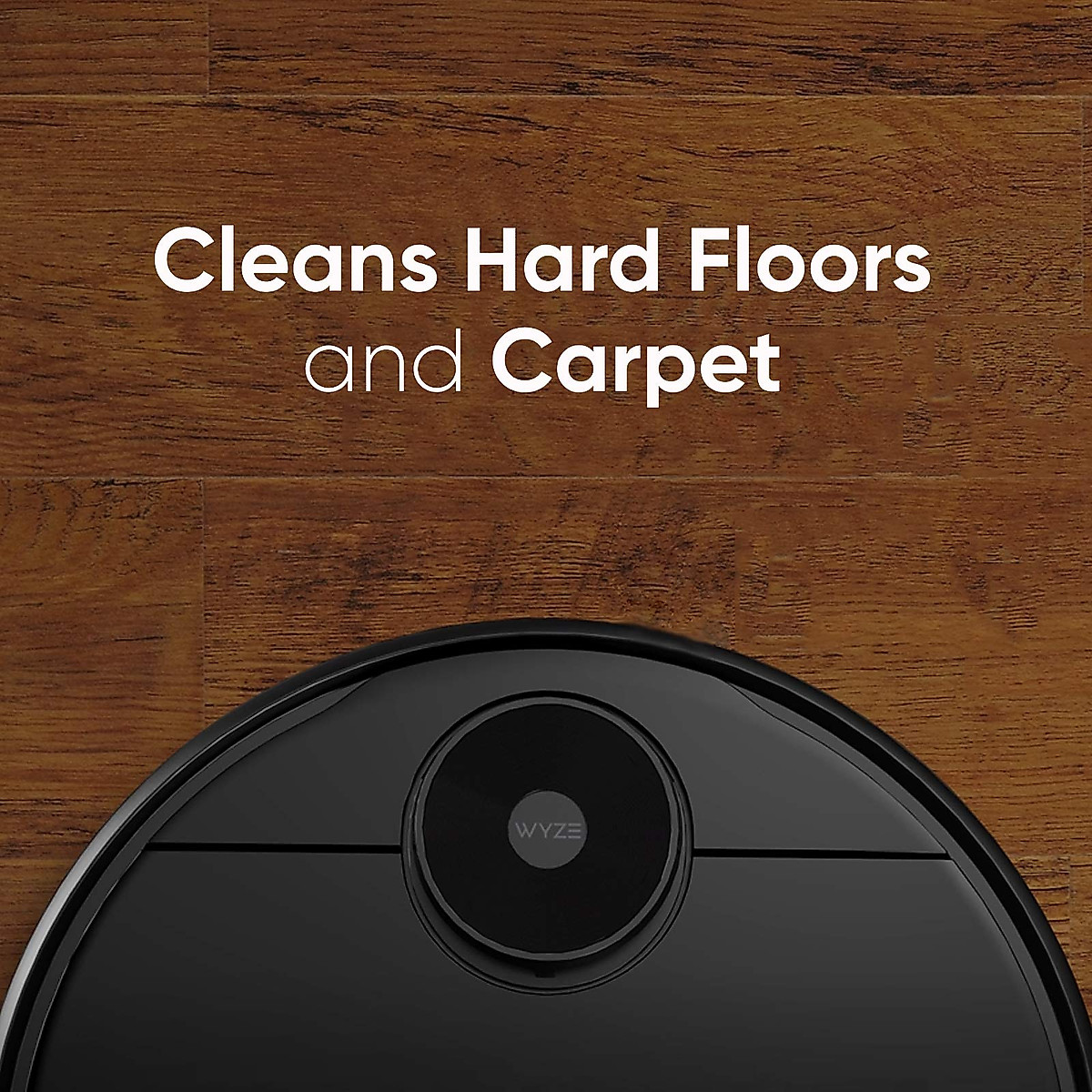 WYZE Lidar Mapping Robot Vacuum, Avoids Obstacles, Wi-Fi Connected, 110min Runtime, Works with Alexa, Multi-Surface Cleaning, Black