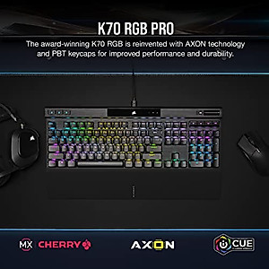 Corsair K70 RGB PRO Mechanical Gaming Keyboard - Cherry MX Brown Keyswitches - 8,000Hz Hyper-Polling - Durable PBT Double-Shot Keycaps - Magnetic Soft-Touch Palm Rest - Black (QWERTY - NA Layout)