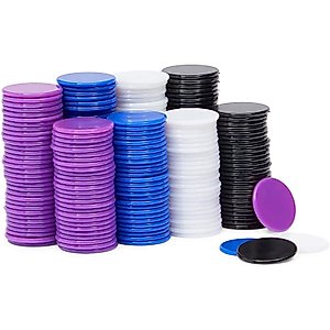 Plastic Counting Chips for Math, Bingo, Poker (4 Colors, 1 In, 240 Pieces)