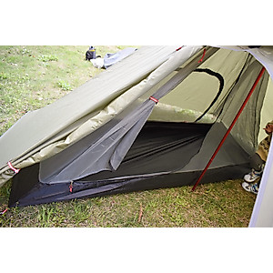 4 Person Teepee Hot Tent with Half Mesh and Fire Retardant Stove Jack Lightweight 6.8lb Height 7.2FT Teepee Tent Outdoor Camping Pyramid Tipi Tent (Brown Green)