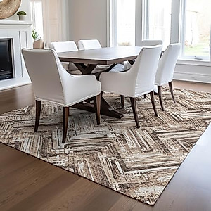 Addison Rugs Chantille ACN630 Brown 9' x 12' Indoor Outdoor Area Rug, Easy Clean, Machine Washable, Non Shedding, Bedroom, Living Room, Dining Room, Kitchen, Patio Rug