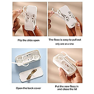 Portable Floss Dispenser, Dental Floss Portable Case Dental Floss Dispenser Dental Floss Picks Cases Automatic Floss Organizer Travel Floss for Women Men Teeth Cleaning (Black)