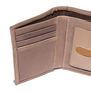 Carhartt Men's Rugged Leather Triple Stitch Wallets, Available in Multiple Styles, Brown (Trifold), One Size