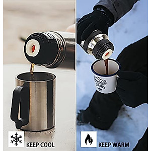 Koolatron 12V Insulated Vacuum Flask with Heater, 1L Silver and Black Stainless Steel, Push Button Dispenser, for Car, SUV, Truck, RV, Boat