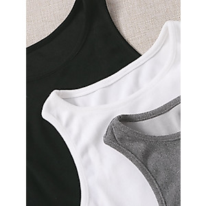 Verdusa Women's 6 Piece Lounge Sets Tracksuit Crop Tank Top and Sweatpants Grey Black White S