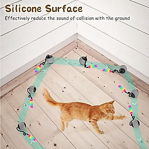 WAKHJAKT Interactive Cat Toys for Indoor Cats, DIY 5 in 1 Automatic Moving Cat Ball Toys/Puppies Toys with LED Rainbow Lights, Smart Sounds&Touch Control Cat Toys,USB Rechargeable (Grey)