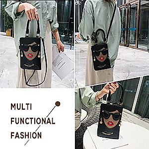 Emprier Women Novelty Lady Face Purse Satchel Bags Funky Personalized Tote Handbags Crossbody Shoulder Bags
