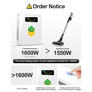 Step Down Transformer 220v to 110v Voltage Converter 2000w, No Noise, Ten Protection Functions, Suit for Juicer, Toaster, Chocolate Machine and Other US Appliances Used in Europe