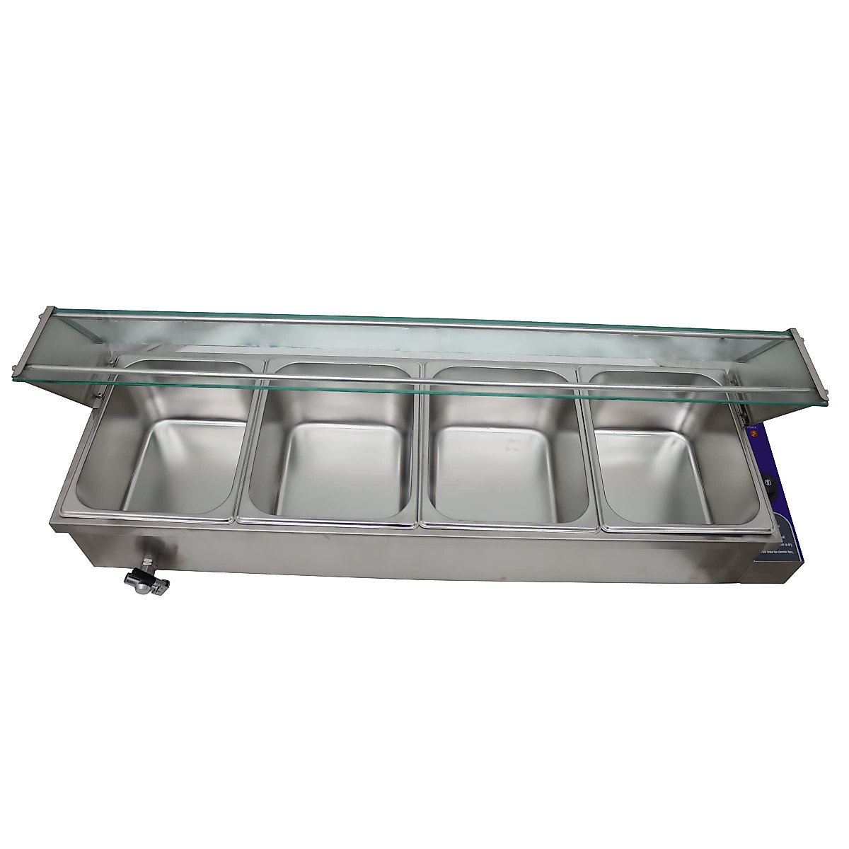 INTBUYING 4 pan Food Warmer Steam Table Kitchen Machine Bath Warmer Breakfast Supply