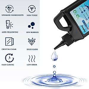 UV Resin - 500g Upgrade Crystal Clear Hard Glue, Low Odor Zero Yellowing Superb Transparency Ultraviolet Quick Curing Epoxy Resin for Jewelry Making, DIY Craft Decoration, Mold, Casting and Coating