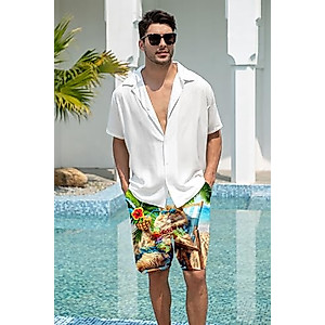 Goodstoworld Funny Cat Swim Trunks for Men Mens Swimming Trunks Board Shorts Summer Long Hawaiian Water Party Beach Bathing Suits