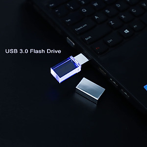 Laak 16GB New Crystal Transparent Rectangle Genuine USB Flash Drive 3.0 Wedding Gift Pendrive,Silver