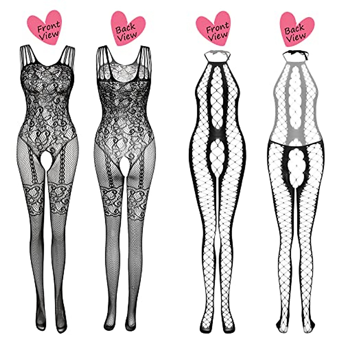 JDiction Women’s Lingerie BabyDoll Fishnet Bodysuit Sexy Nightwear(12 Pack)