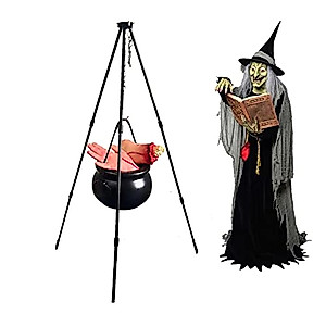 AngelReally Halloween Witch Props Decorations, Creepy Halloween Witch Cauldron Decorations, Scary Witches Cauldron Cooking Severed Hand and Foot Decoration for Yard Porch Indoor Outdoor