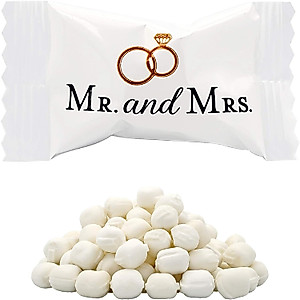 The Dreidel Company Mr. & Mrs. Wedding Buttermints, Mint Candies, After Dinner Mints, Butter Mint Candy, Fat-Free, Individually Wrapped (110 Pieces)