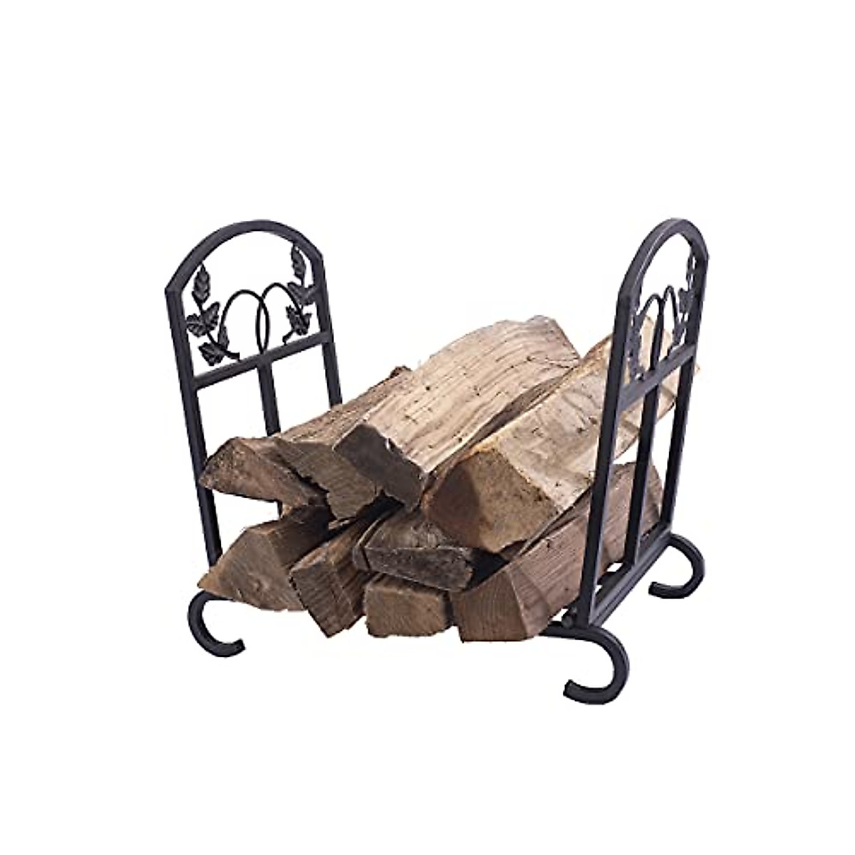 Blue Sky Outdoor Living Indoor/Outdoor Folding Firewood Rack Storage Holder, Black