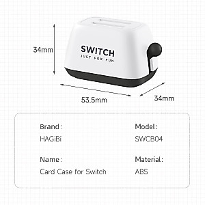 Hagibis Switch Game Card Case for Nintendo Switch/Lite/OLED Portable Cute Toaster Switch Game Card Storage Holder with 2 slots Switch Game Cartridge (White)