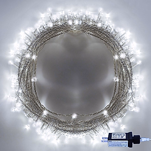 Christmas String Lights - 120 LEDs 49ft/15m End-to-End 8 Modes Plug in - Indoor/Outdoor Waterproof Decorative Fairy Twinkle Xmas Lights for Home/New Year/Tree/Thanksgiving Day/Wedding - Cool White