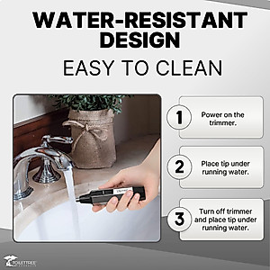 ToiletTree Products Nose Hair Trimmer with LED Light - Stainless Steel, Heavy-Duty Casing - Ear & Nose Hair Trimmer - Men's Grooming Trimmer for Beard, Eyebrows, and Ears