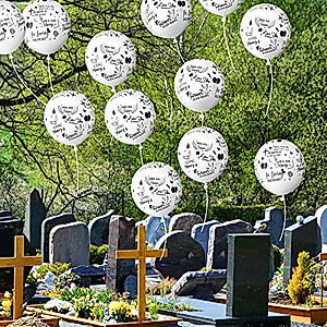 100 Pcs Memorial Balloons Funeral Remembrance Latex Balloons Celebration of Life Decorations White Heavenly Birthday Balloons to Release in Sky for Funeral Favors Condolence Bereavement Grave