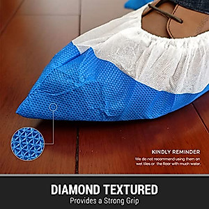 Heavy Duty Shoe Covers Disposable Non Slip Waterproof, 50 Pack, Double Layer Bottom, Extra Heavy Duty Durable Booties, One Size Fits Most