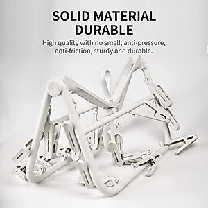 Foyer Nuage Plastic PP Drying Hanger, Anti-Rusty Drying Rack for Clothes, Socks, Lingeries, Delicates, Drying Hanger with 20 Clips for Baby Clothes, Towels