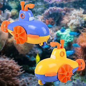 ArtCreativity Wind Up Submarine Toys for Kids, Set of 2, Water Swimming Toy Submarines, Fun Bathtub Toys for Kids, Underwater Party Favors for Boys and Girls, Unique Goodie Bag Fillers
