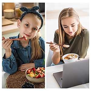 12 Pieces Wooden Forks and Spoons for Eating Utensil Set Lunch Wooden Cutlery Japanese Silverware Sets Flatware Reusable Bamboo Utensils Korean Wooden Spoon Fork Set