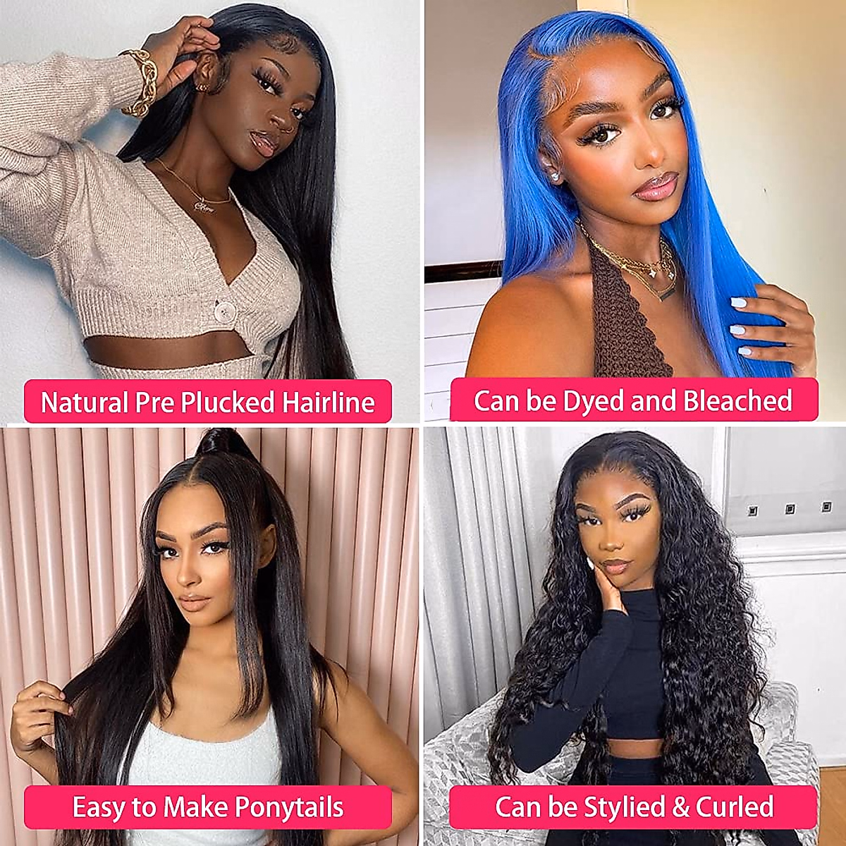 sdamey 360 Straight Lace Front Wigs Human Hair HD Transparant Full Lace Human Hair Wigs For Women 200 Density Wigs Human Hair Pre Plucked With Baby Hair 12A Brazilian Virgin Hair Natural Color 18inch